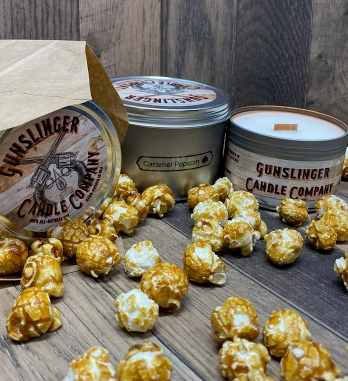 Caramel Popcorn Natural Soy Wax Candle with Cotton Wick – Gunslinger ...
